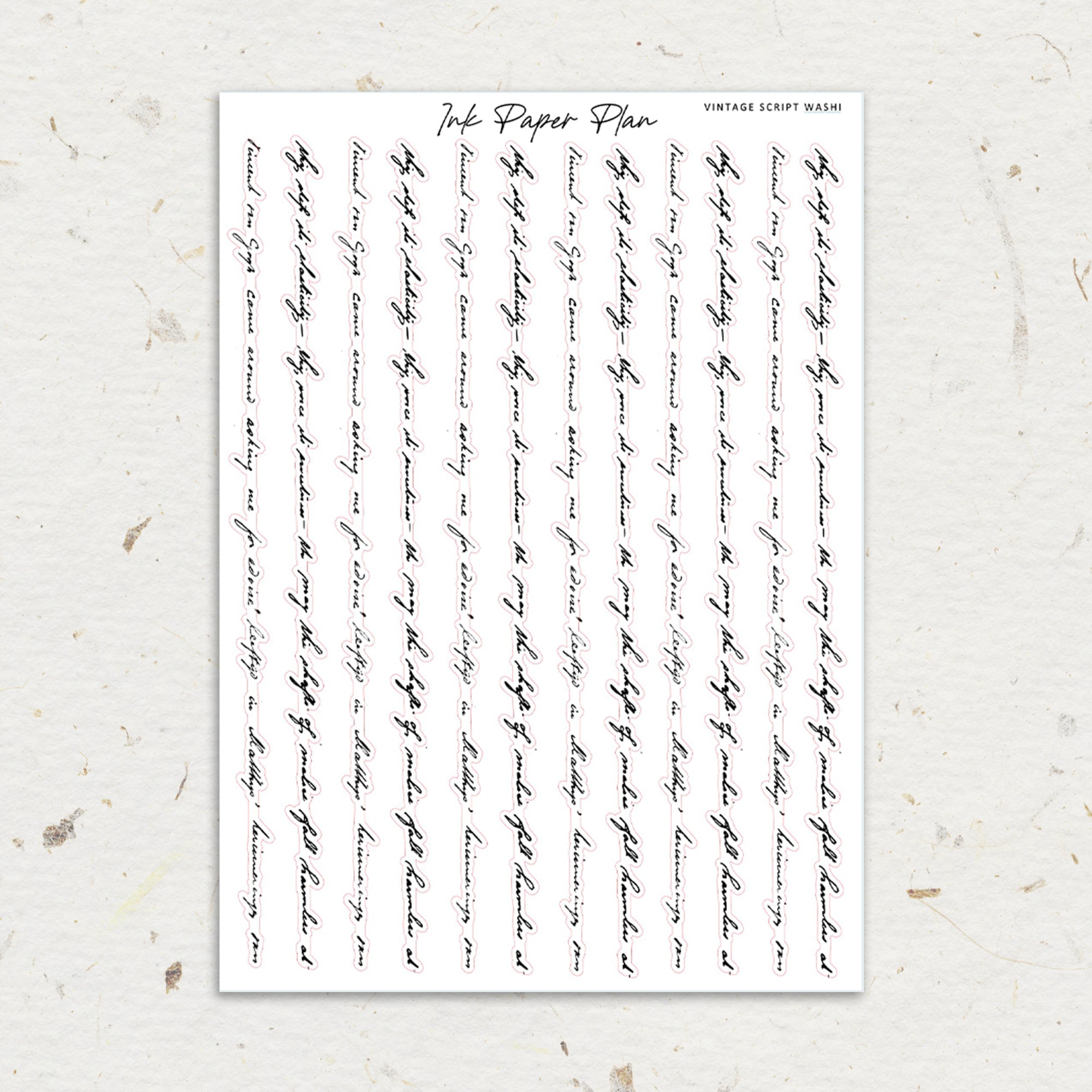 Vintage Script | Foiled Washi – Ink Paper Plan
