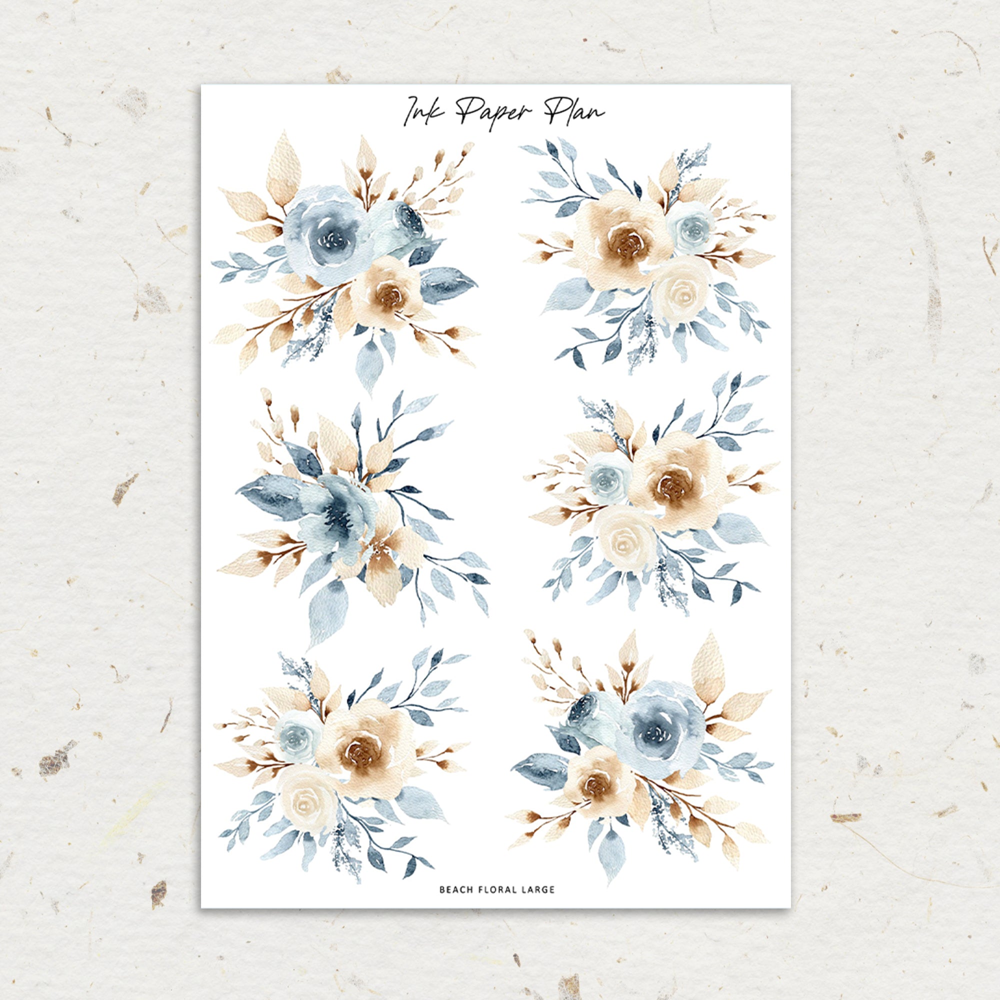 Beach | XL Floral Deco Sheet – Ink Paper Plan