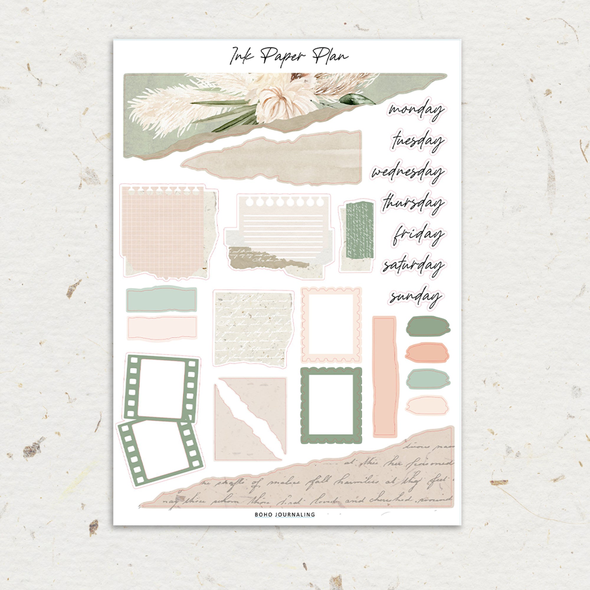 Boho | Journaling Sheet – Ink Paper Plan