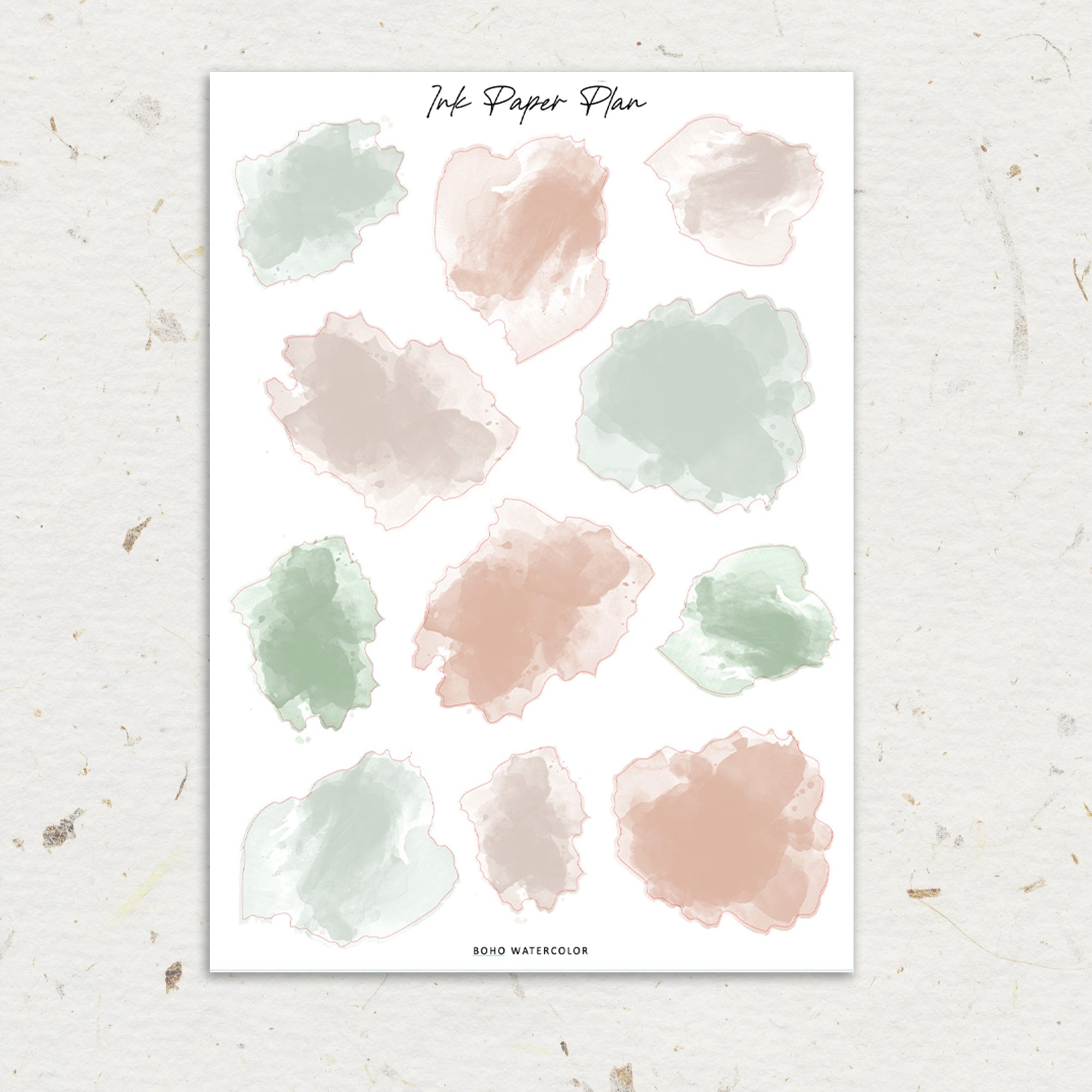 Boho | Watercolor Spot Sheet – Ink Paper Plan
