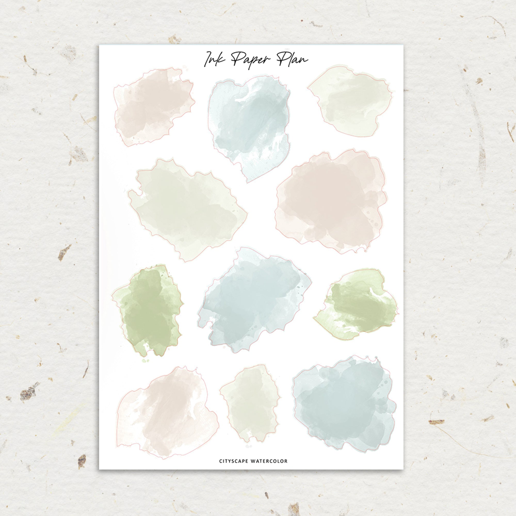 Cityscape | Watercolor Spot Sheet – Ink Paper Plan