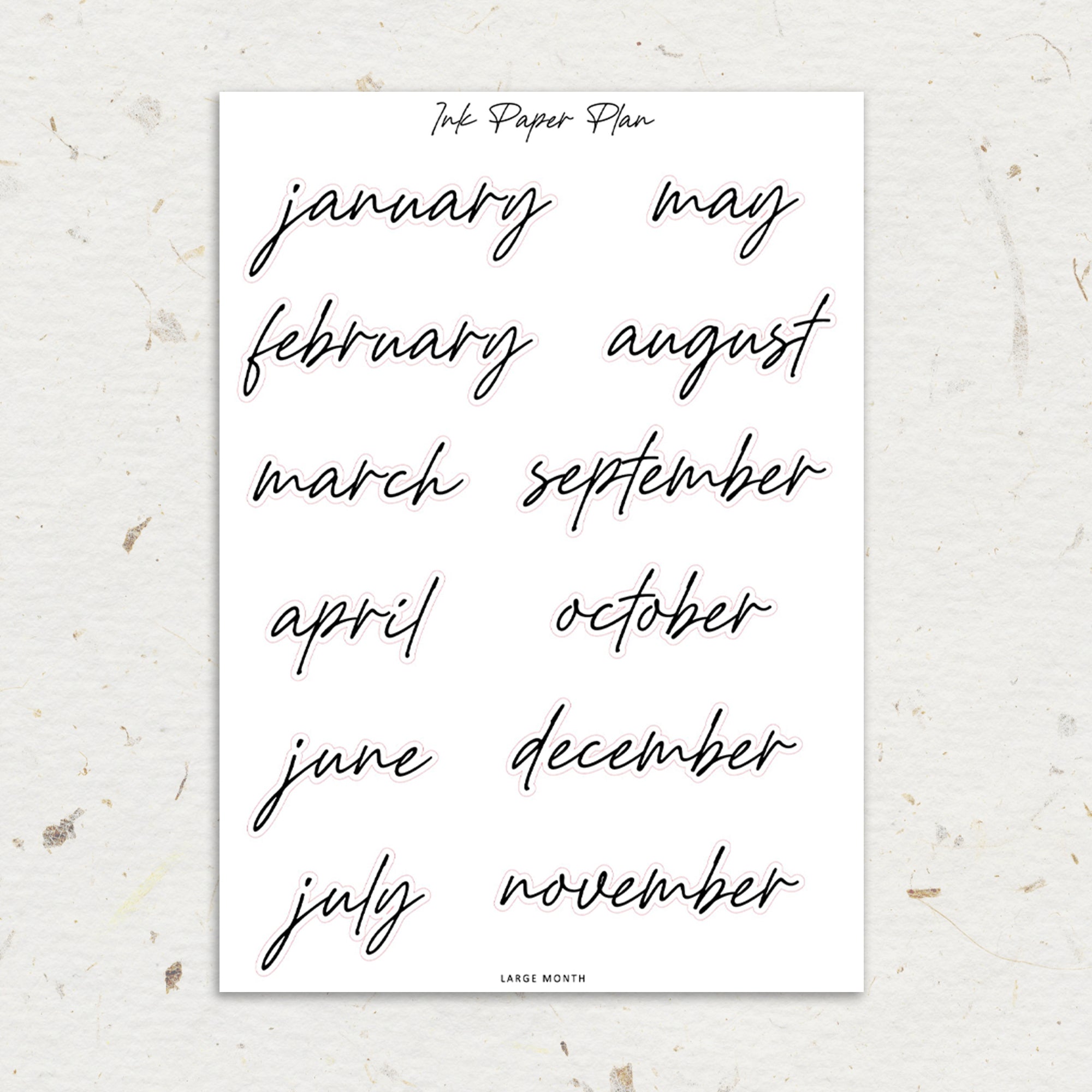 Large Month | Foiled Script – Ink Paper Plan