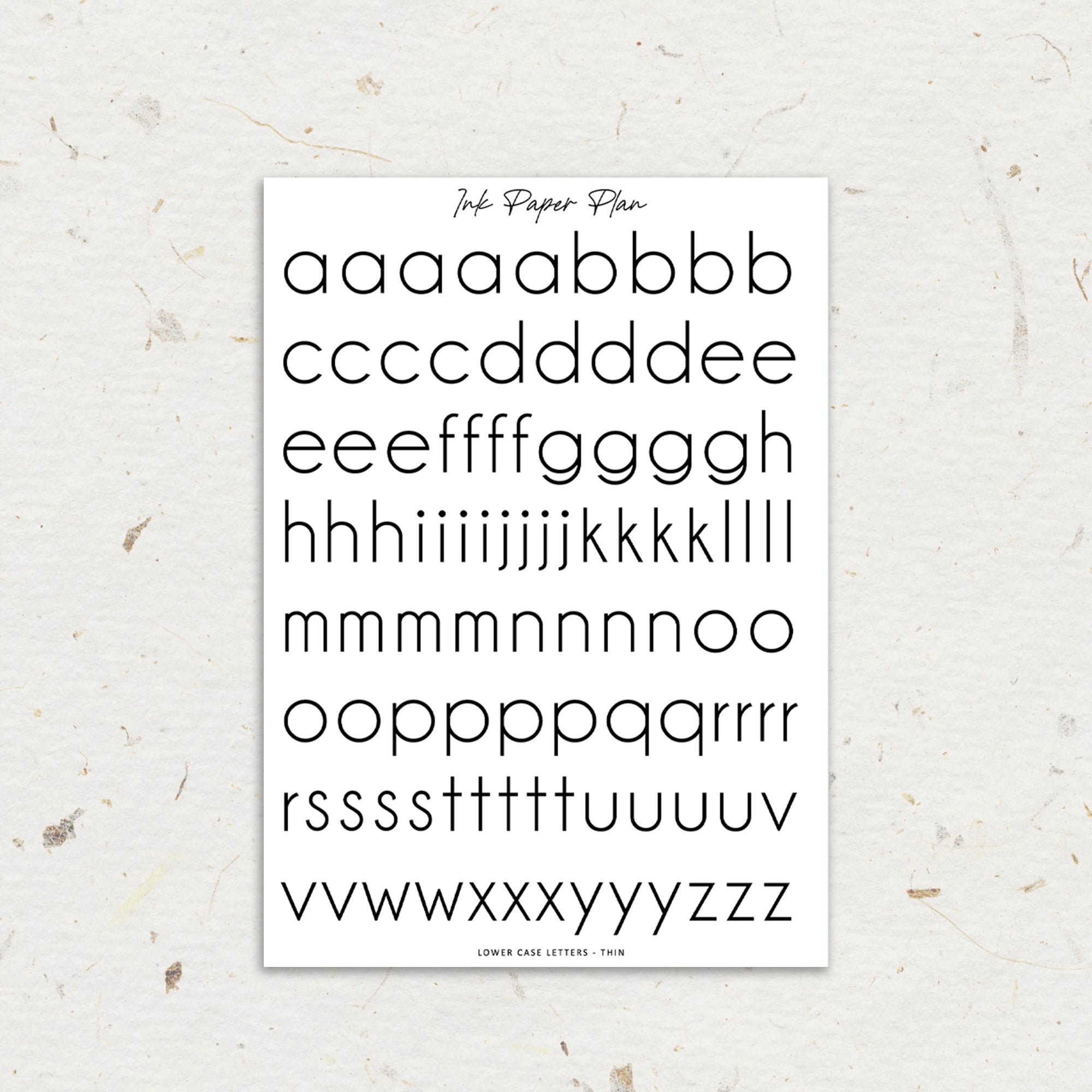 Lowercase Thin | Foiled Letters – Ink Paper Plan