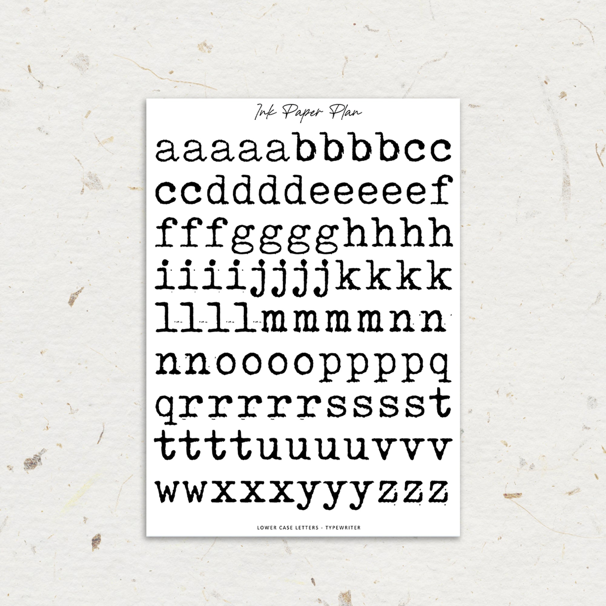 Lowercase Typewriter | Foiled Letters – Ink Paper Plan