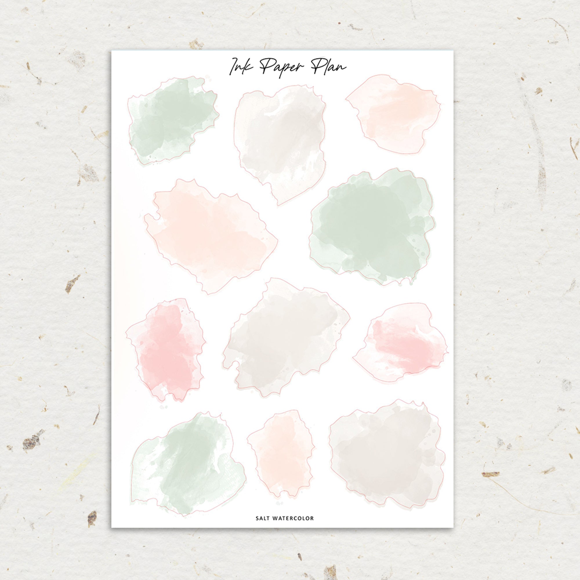 Salt | Watercolor Spot Sheet – Ink Paper Plan
