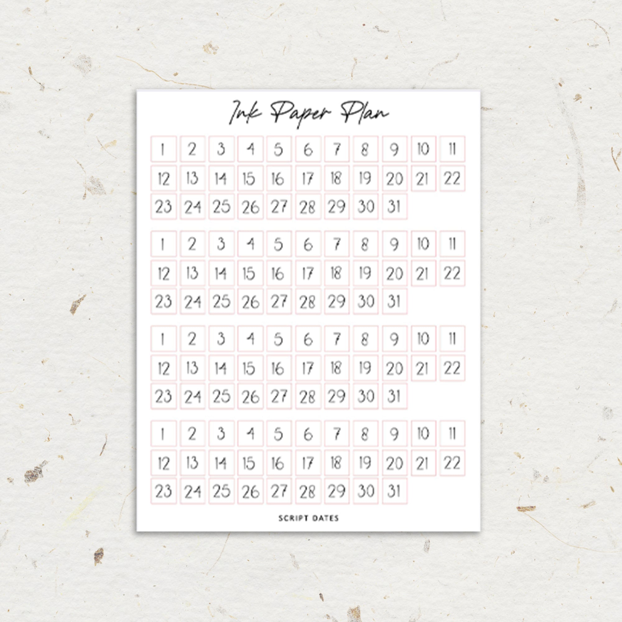 Script Dates | Foiled Script – Ink Paper Plan
