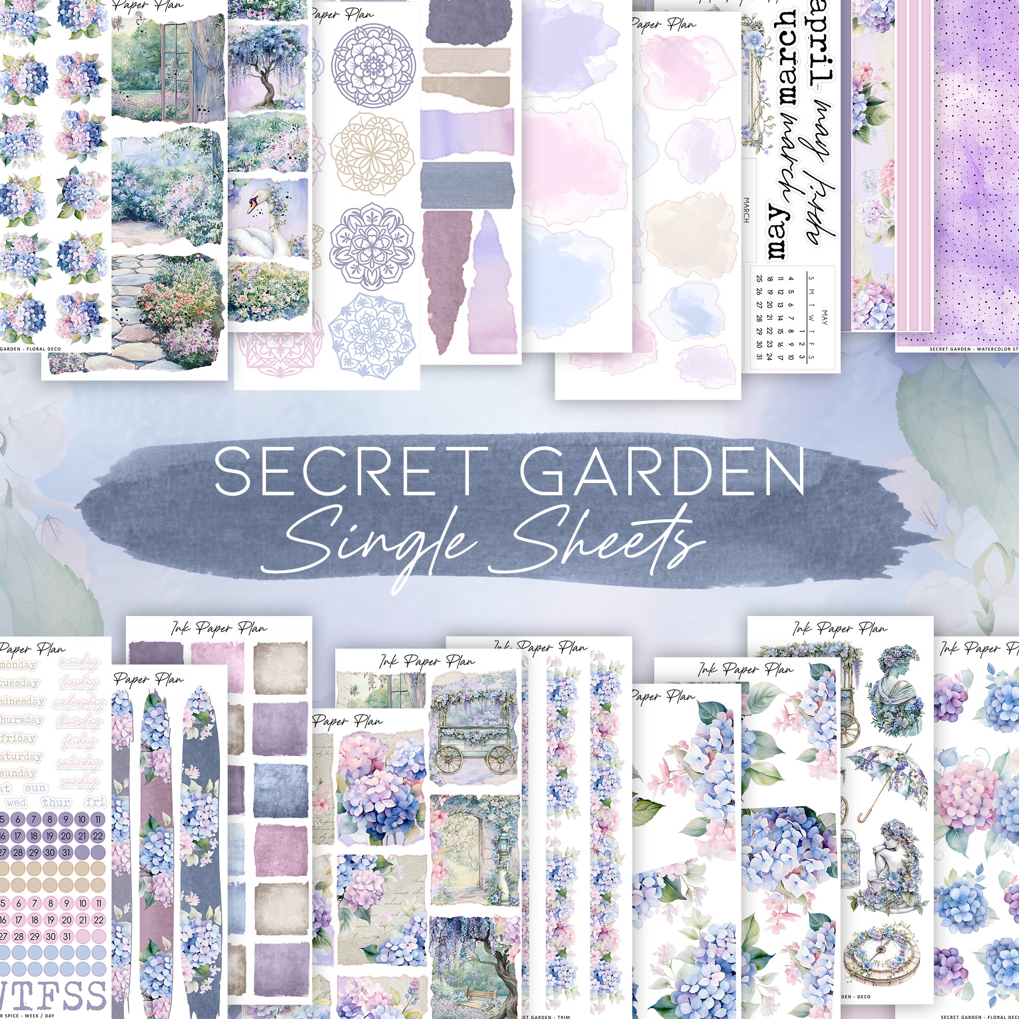 Secret Garden | Journaling Collection | Single Sheets – Ink Paper Plan