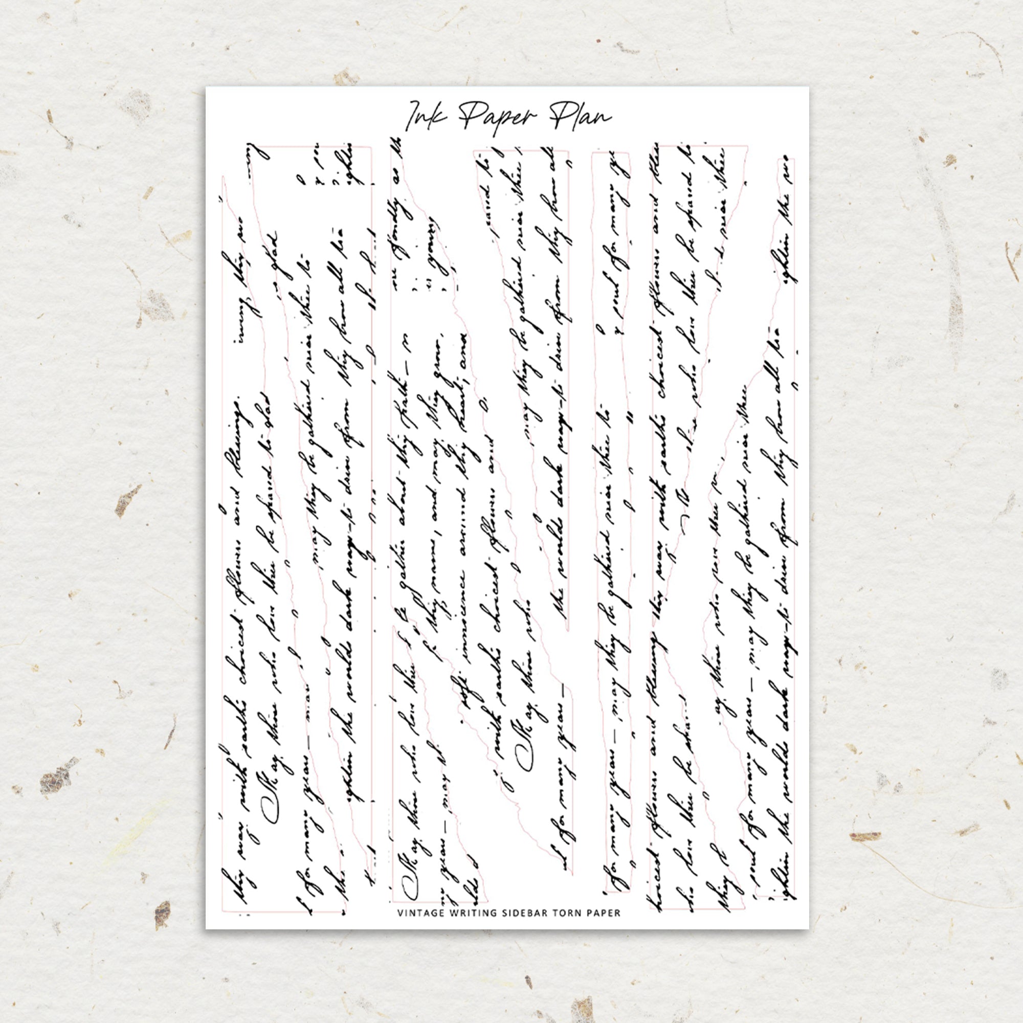 Sidebar Torn Paper Writing | Foiled Overlay – Ink Paper Plan