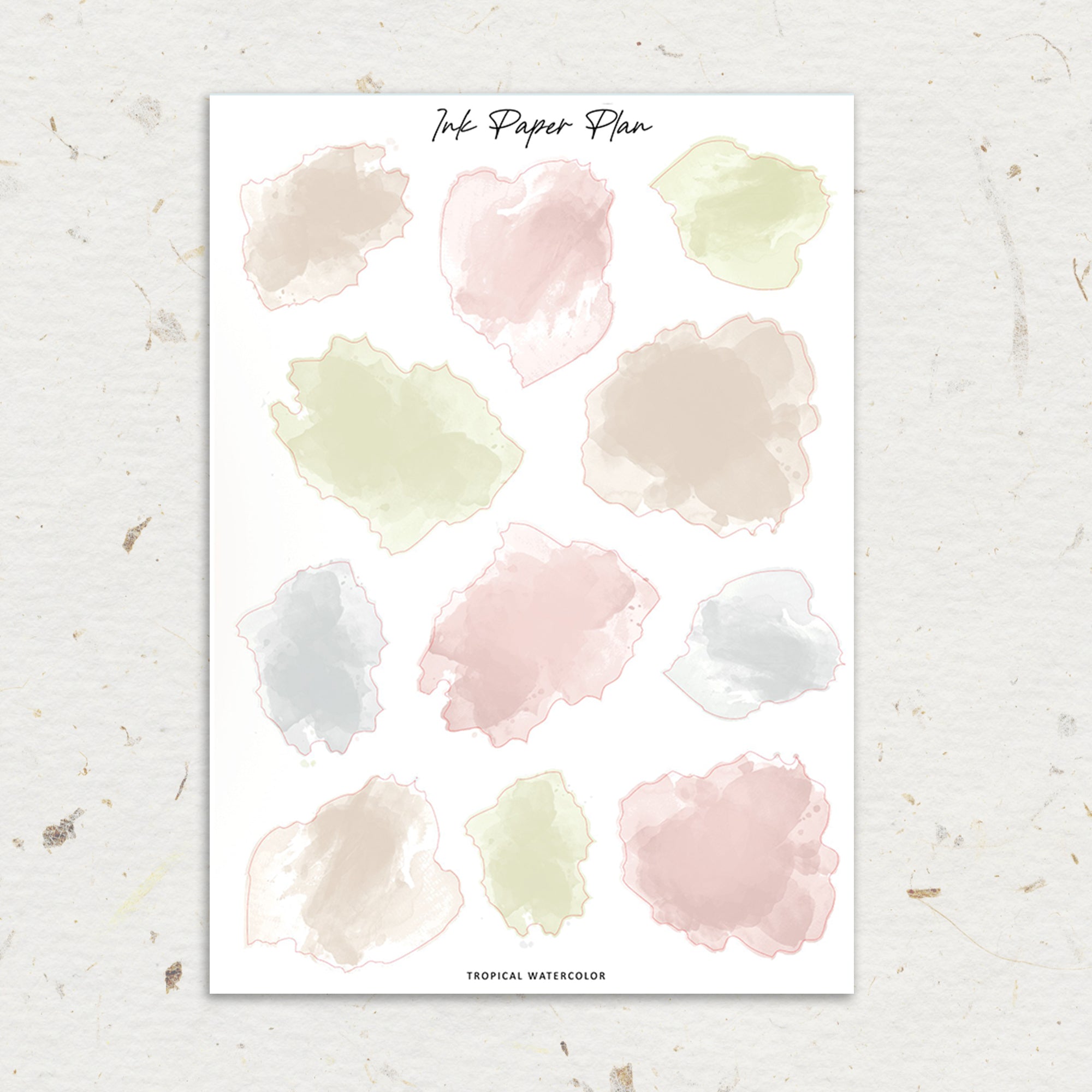 Tropical | Watercolor Spot Sheet – Ink Paper Plan