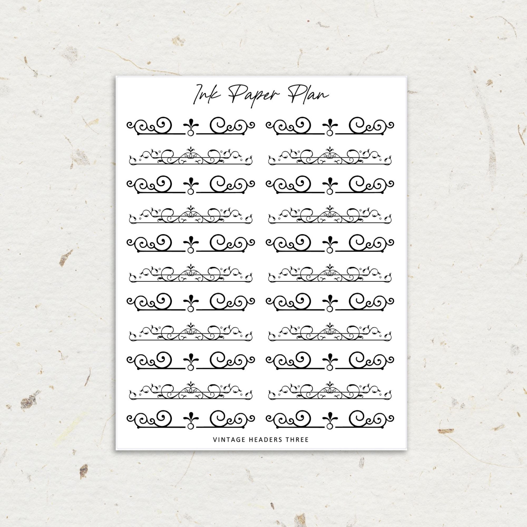 Vintage Three | Foiled Header – Ink Paper Plan