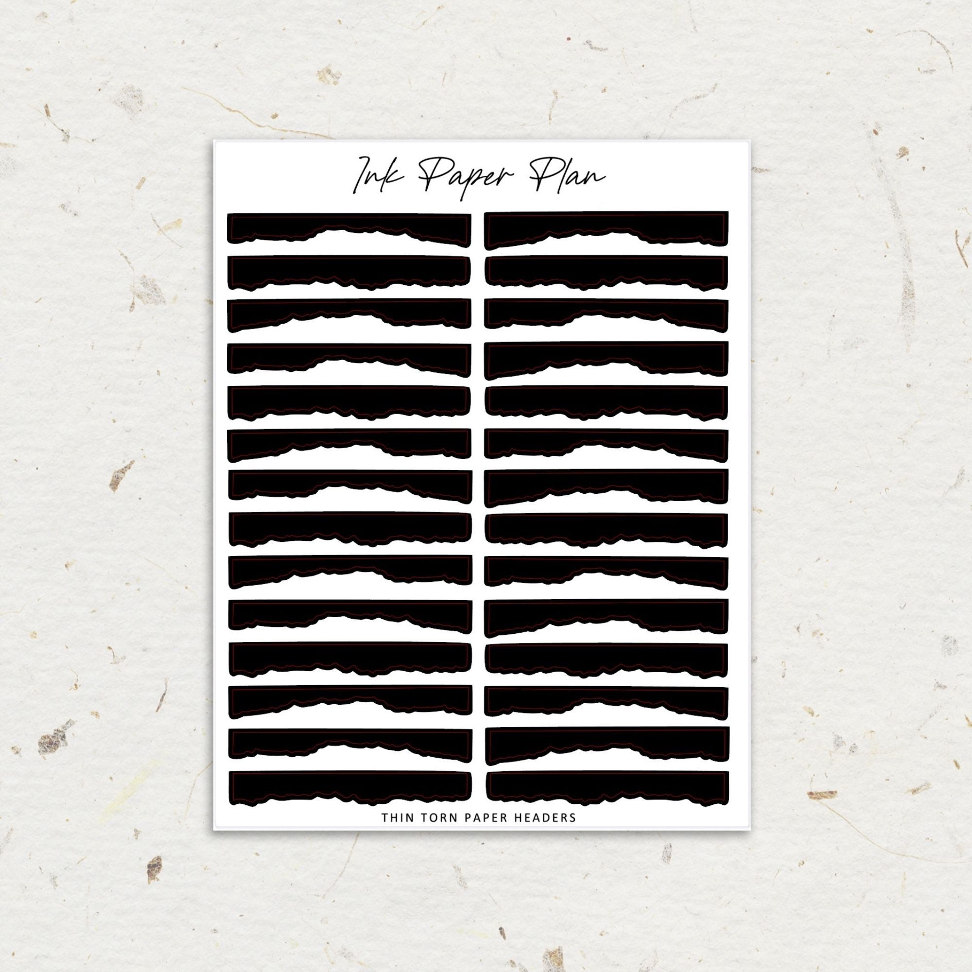 Thin Torn Paper | Foiled Header – Ink Paper Plan