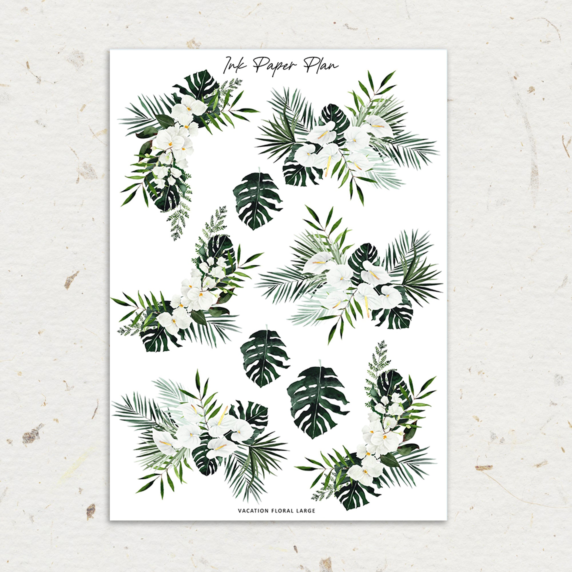 Vacation | XL Floral Deco Sheet – Ink Paper Plan