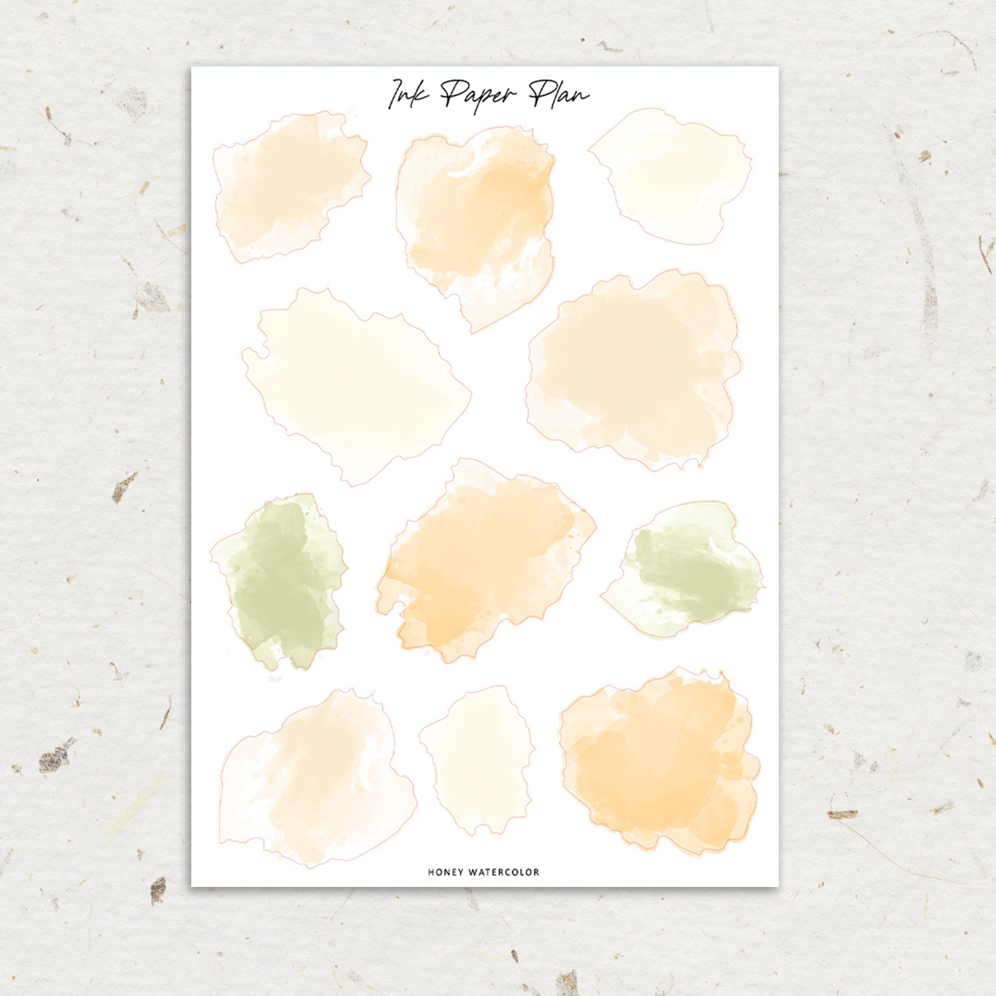 Honey | Watercolor Spot Sheet – Ink Paper Plan