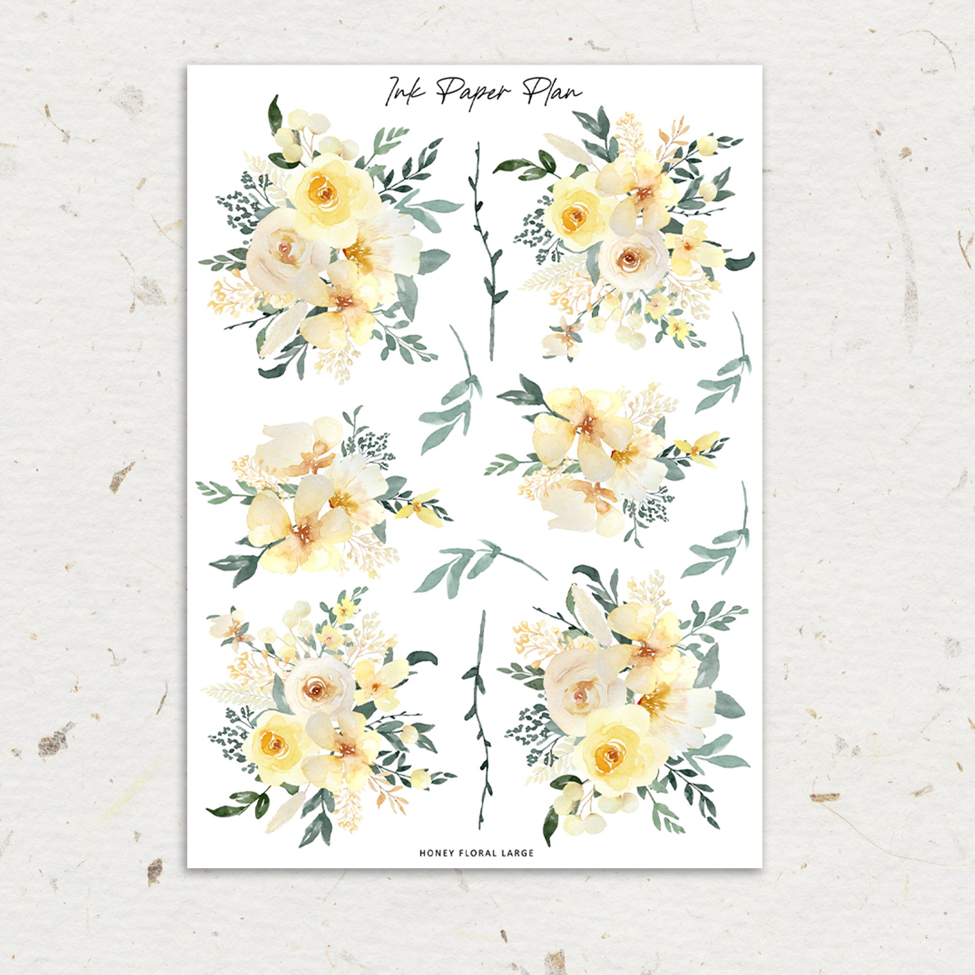 Honey | XL Floral Deco Sheet – Ink Paper Plan