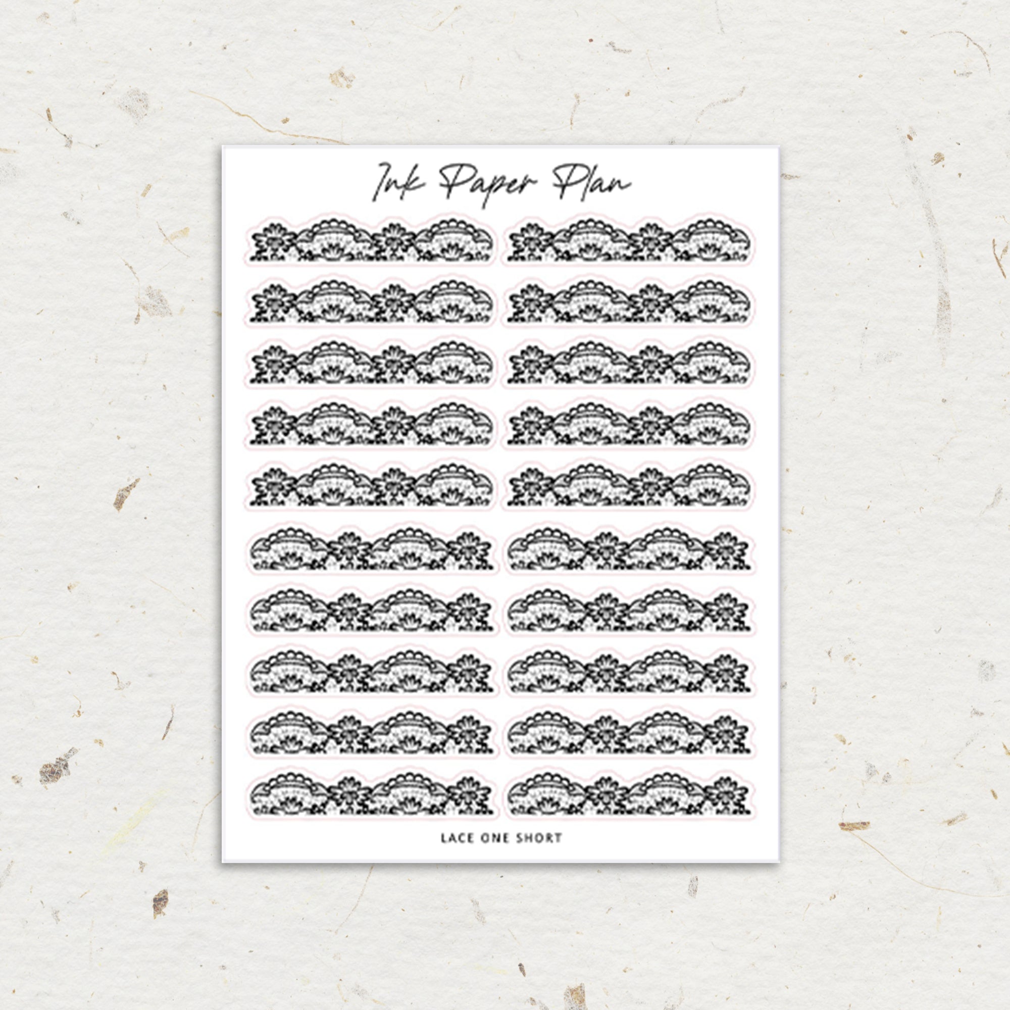 Lace One Short | Foiled Header – Ink Paper Plan