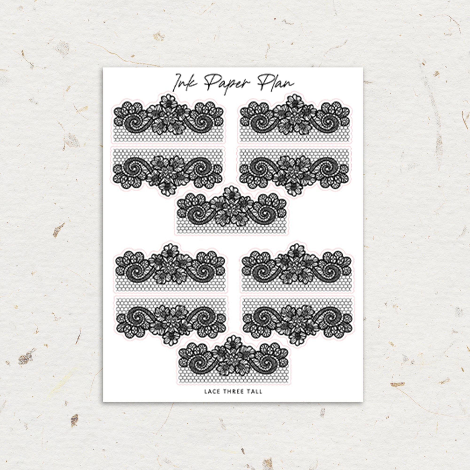 Lace Three Tall | Foiled Header – Ink Paper Plan