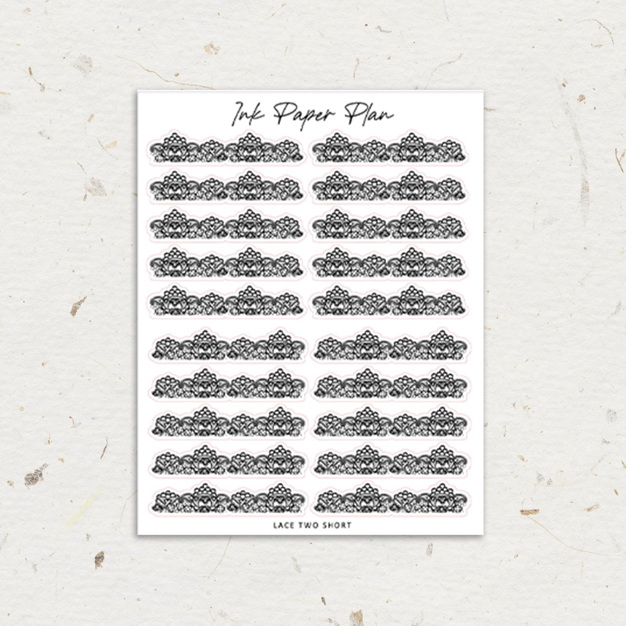 Lace Two Short | Foiled Header – Ink Paper Plan