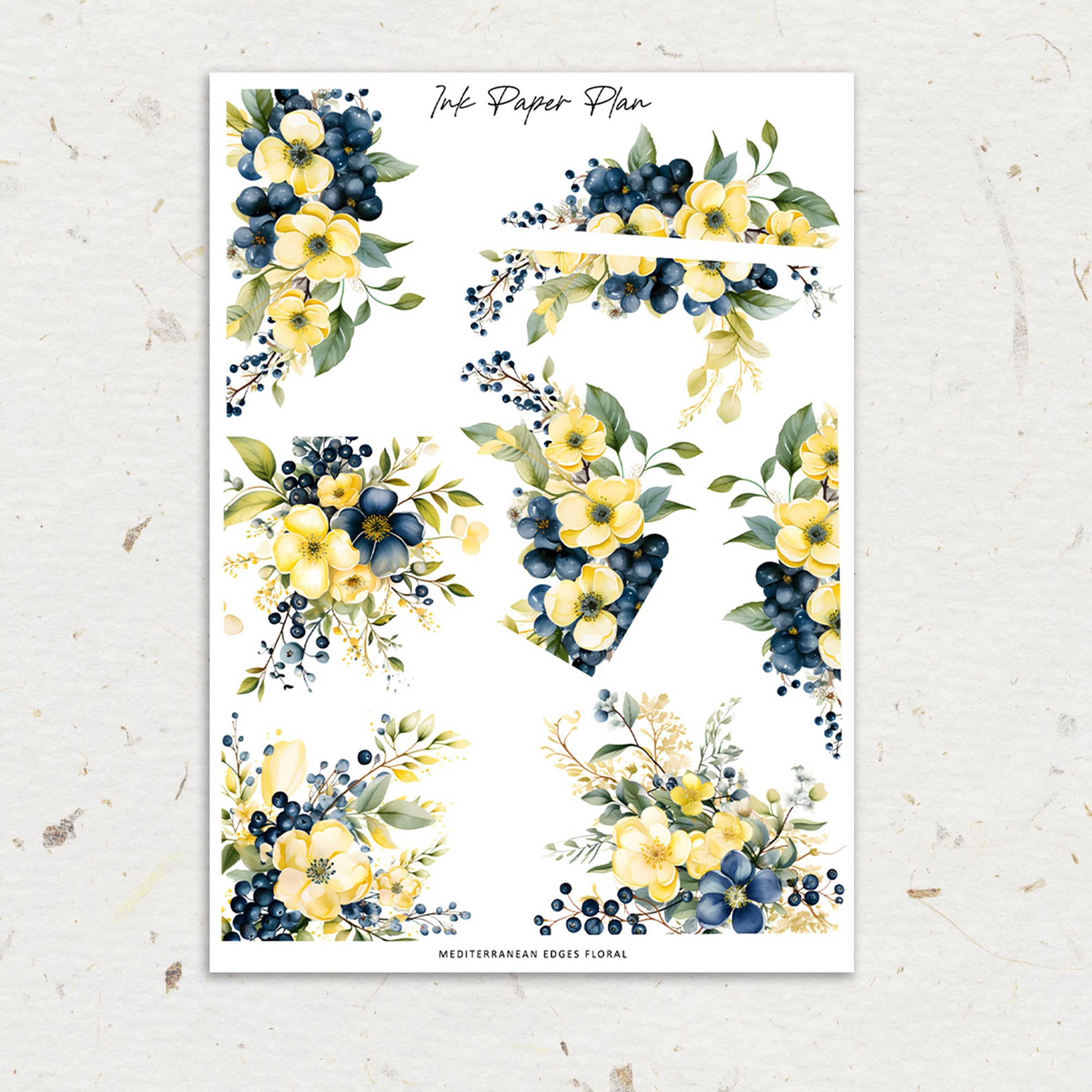Mediterranean | Floral Edges – Ink Paper Plan