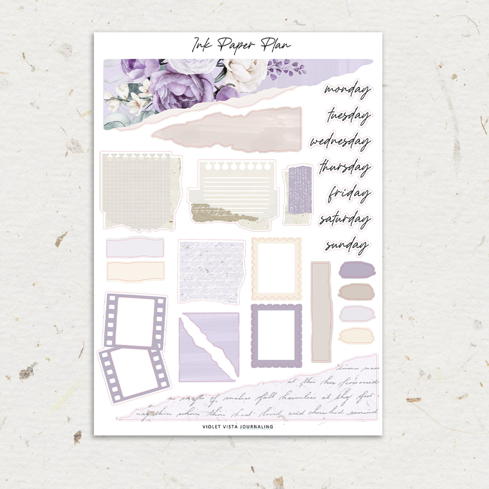 Violet Vista | Journaling Sheet – Ink Paper Plan