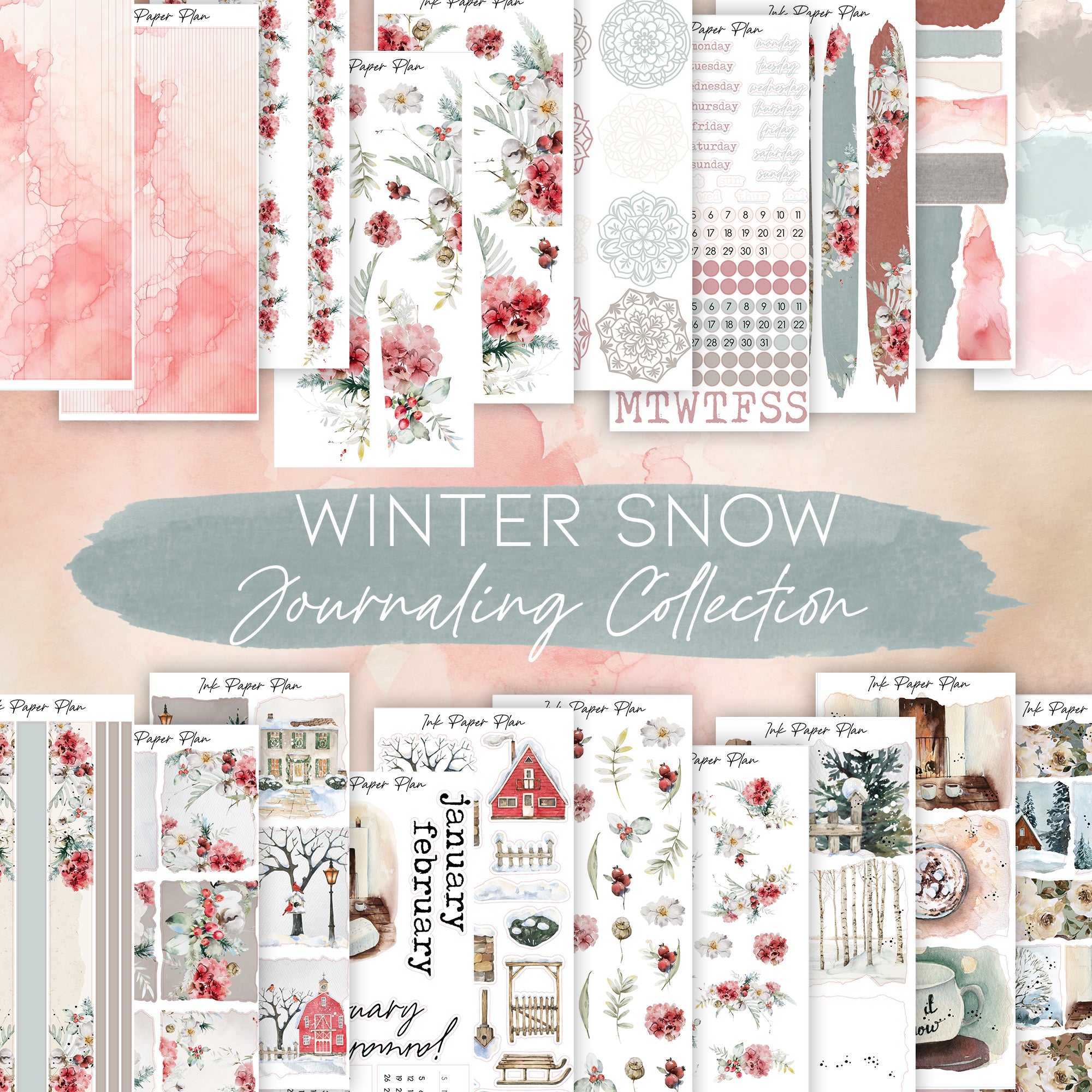 Winter Snow | Journaling Collection | Single Sheets – Ink Paper Plan