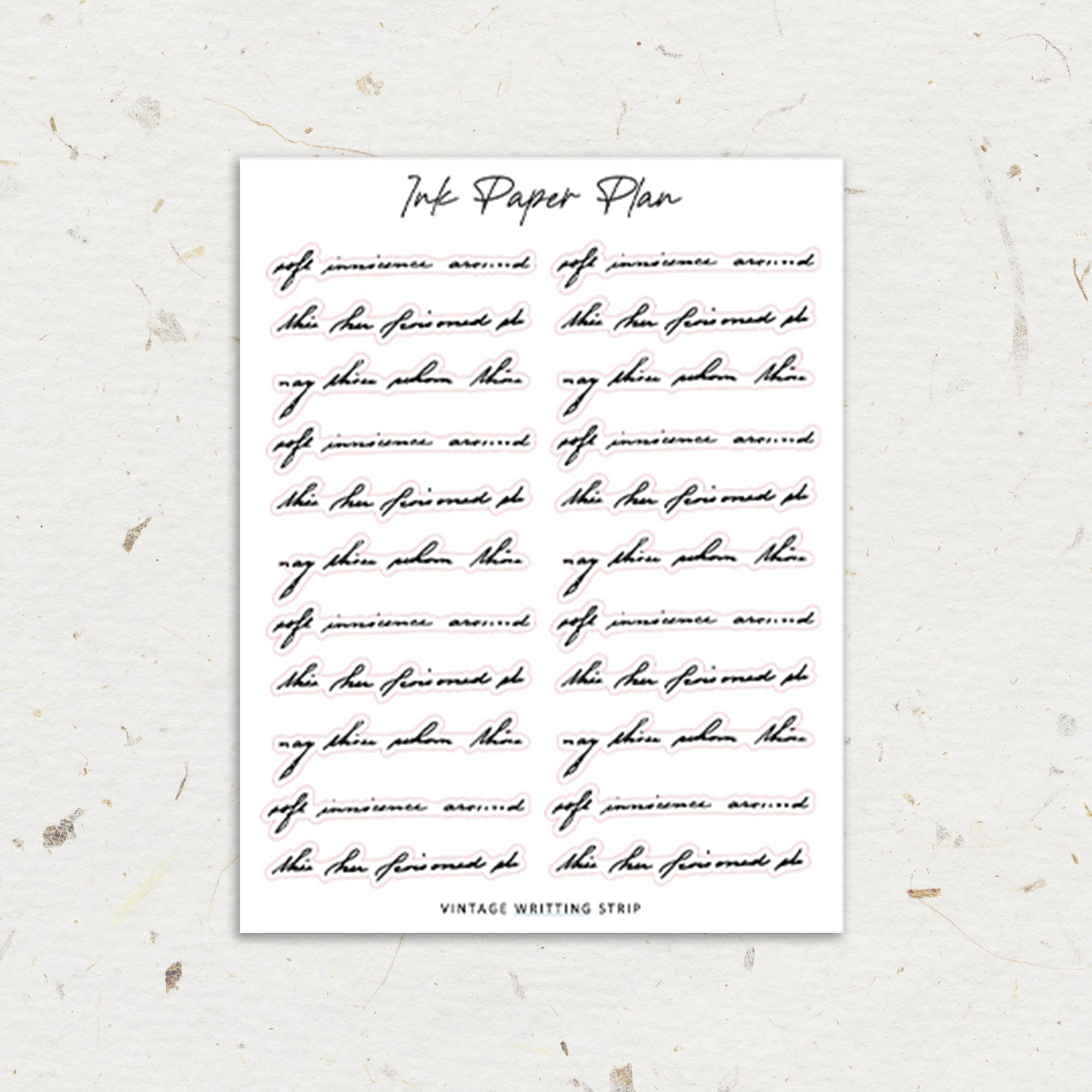 Vintage Writing | Foiled Header – Ink Paper Plan